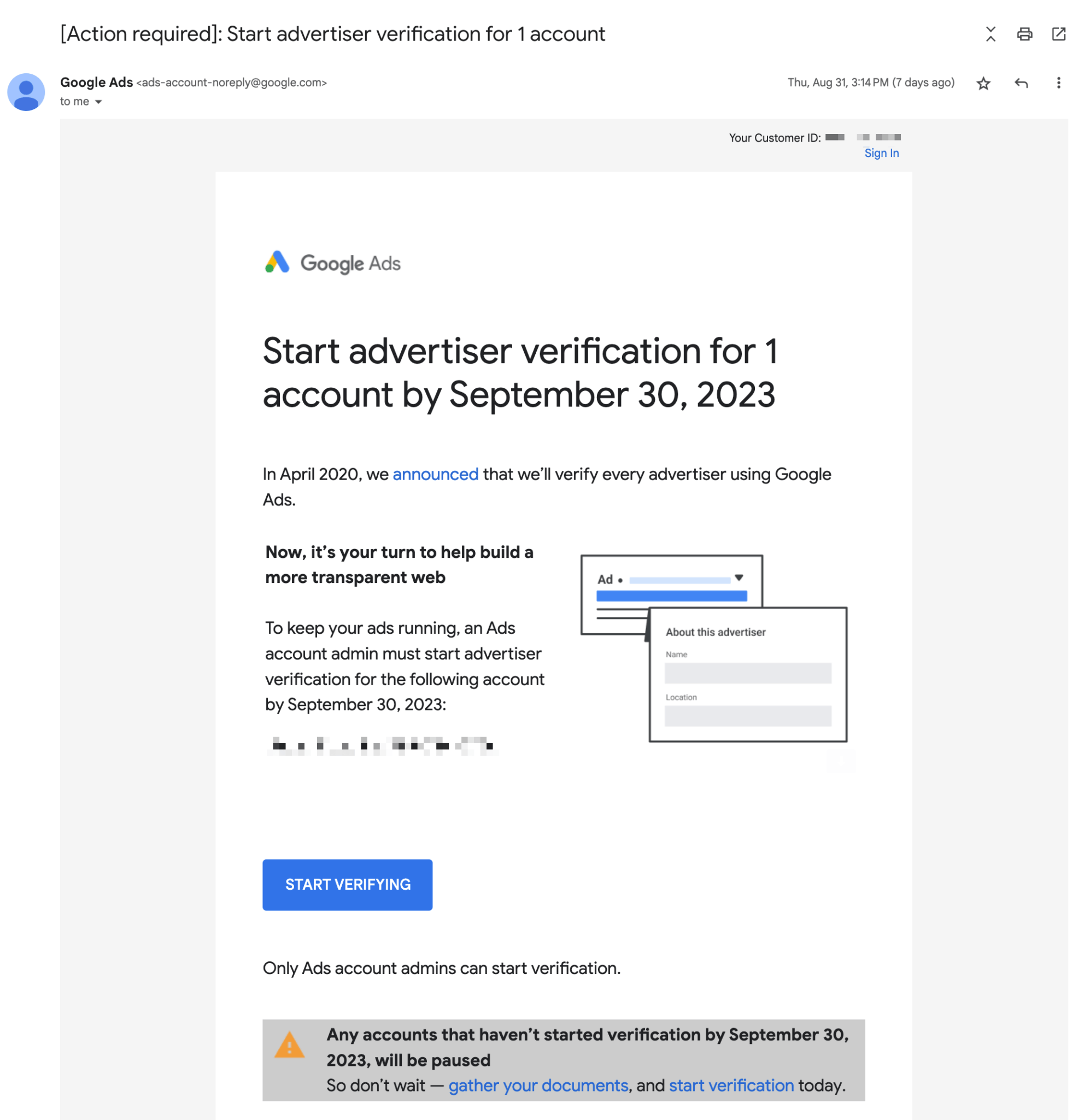 How to verify your identity and business for Google Ads - User Growth
